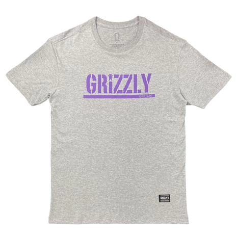 Camiseta Grizzly Stamped Heather Grey - CB SKATE SHOP
