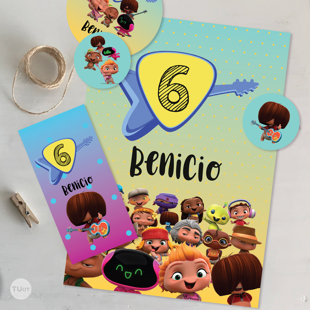 Kit imprimible mini bit power rocker candy bar - TuKit