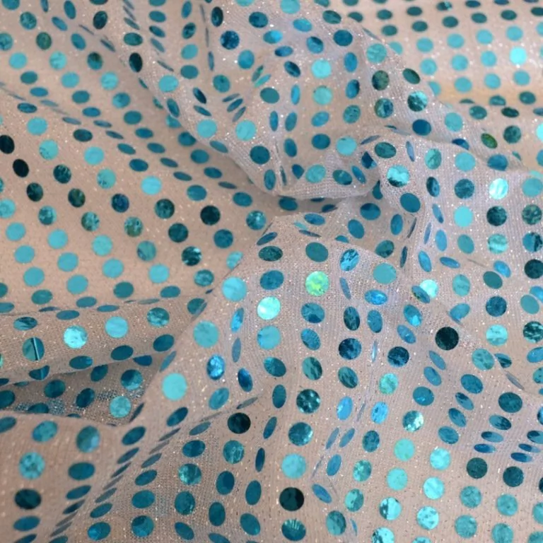 Tela Paiet Turquesa fondo Blanco - Trapitos.com.ar