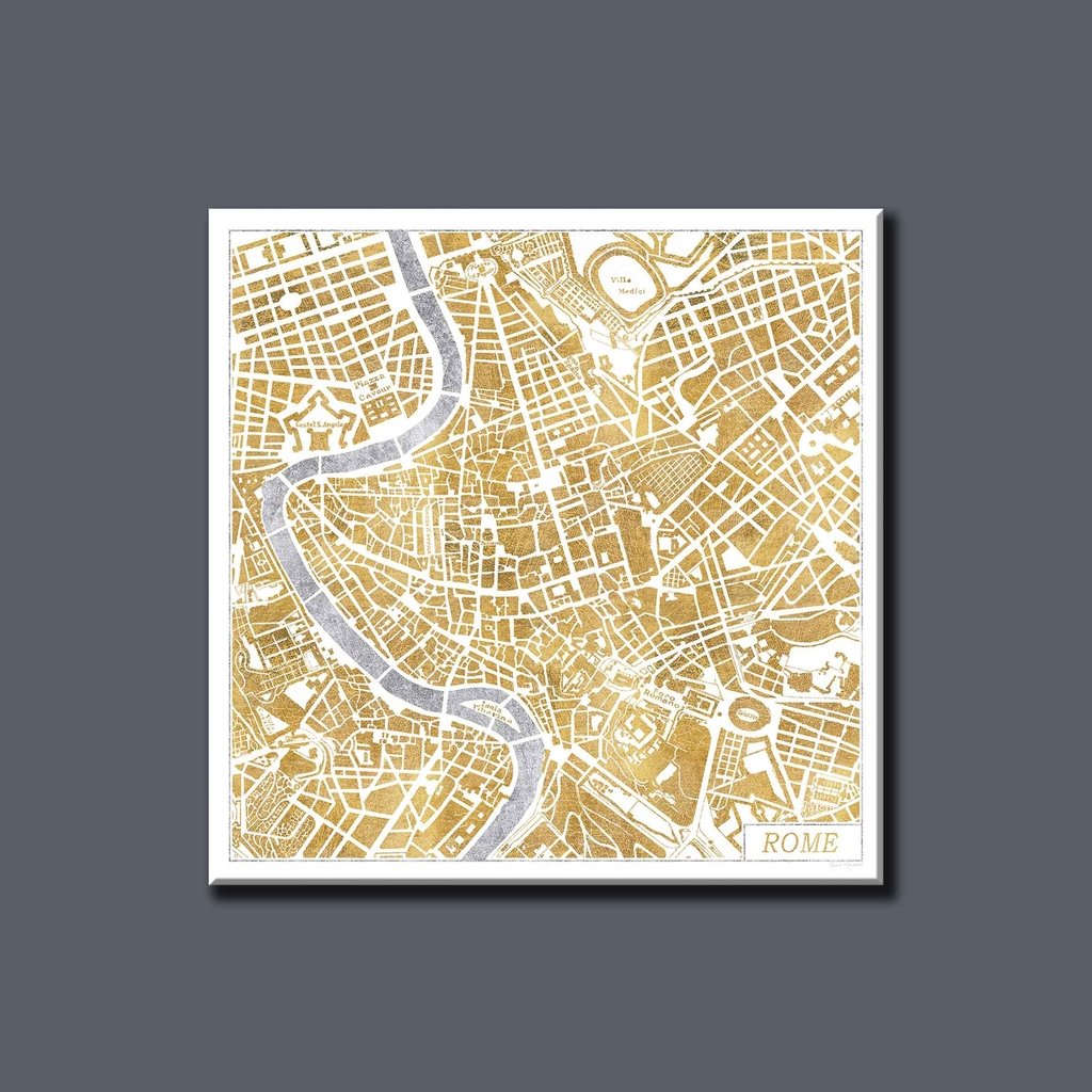 Gilded Rome Map - Sur Arte Shop - Láminas y Cuadros
