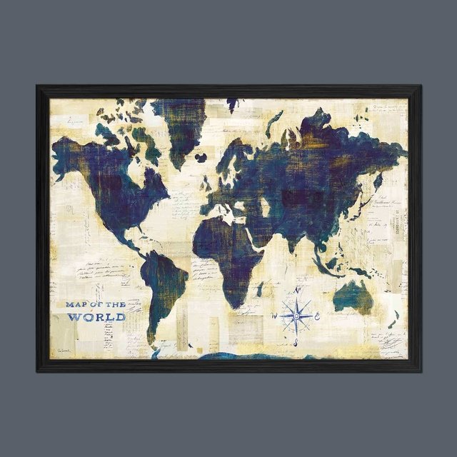 World Map Collage by Sue Slachblach arte decorativo