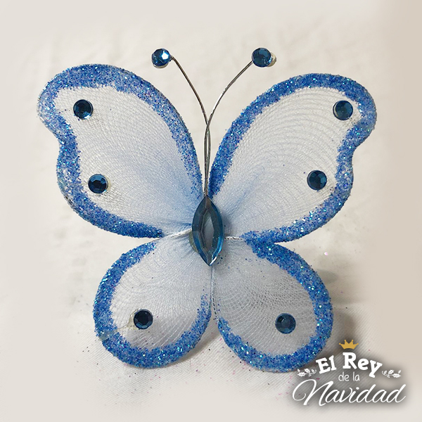 Set x 6 Mariposas de Lujo Azules - El Rey de la Navidad