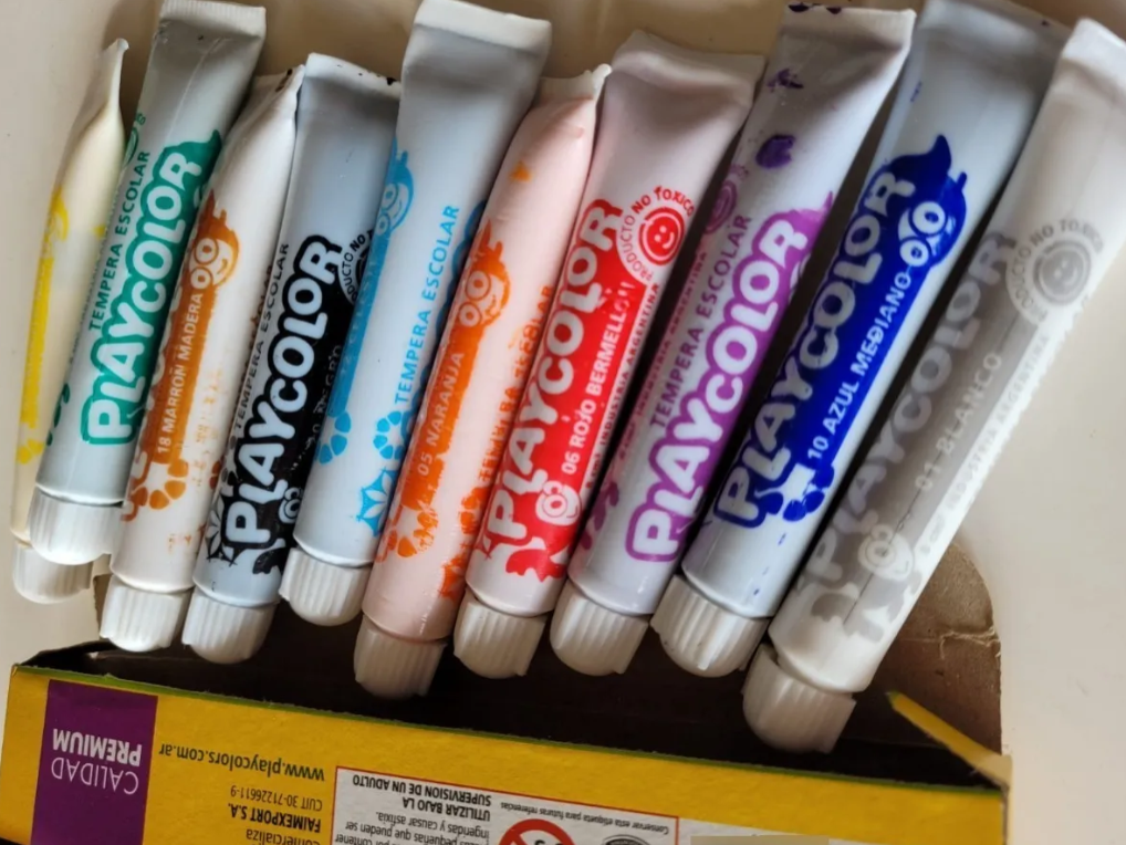 Tempera Escolar Playcolor X 10 Colores Surtidos