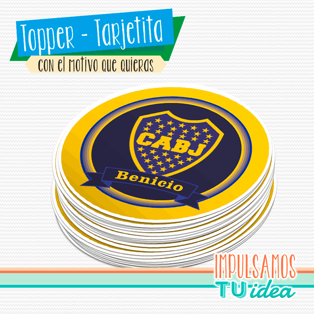 Cumple de Boca - Topper Boca para imprimir