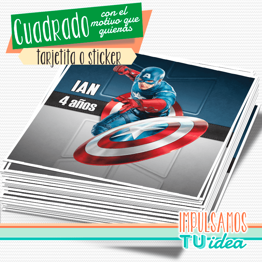 Capitán América - Topper cuadrado para imprimir