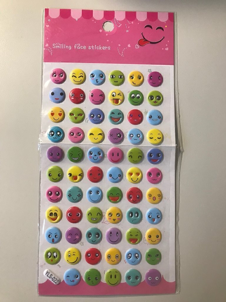 Stickers Puffy Smiling Face 65 caritas de colores