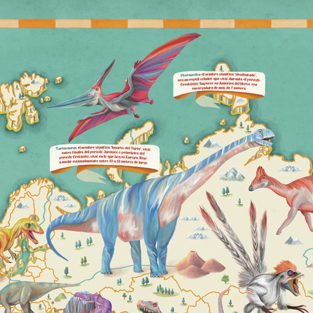Mapamundi Dinosaurios Del Mundo - Adventurama