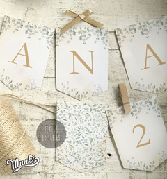 Kit Imprimible Eucalipto hojas verdes para cumpleaños comunión bauti