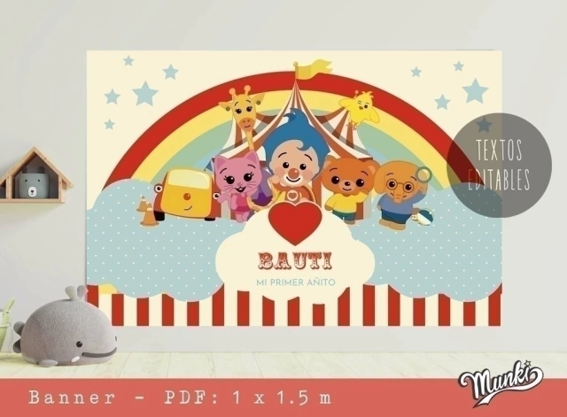 Decoración de Plim Plim para fiesta de cumpleaños Banner Fondo de me