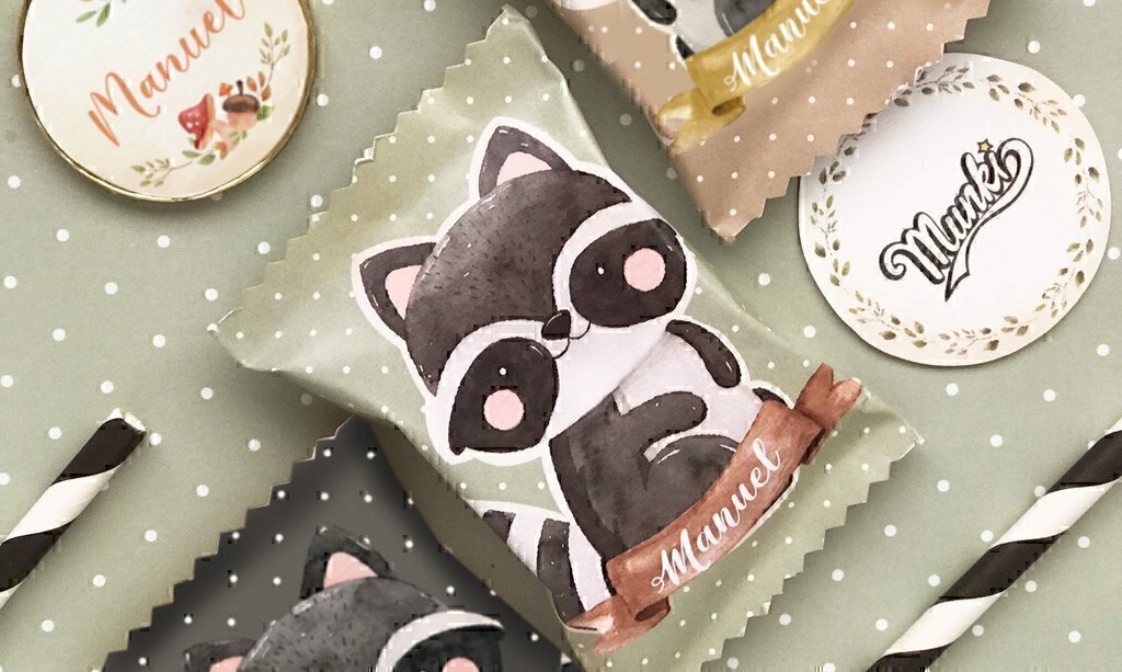 Kit imprimible animalitos del bosque Mapache decoración cumpleaños