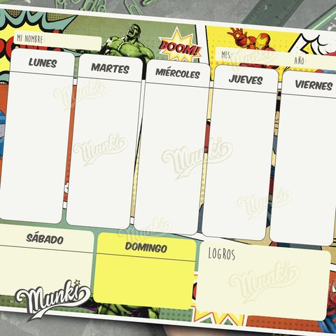 Organizador Semanal Superhéroes