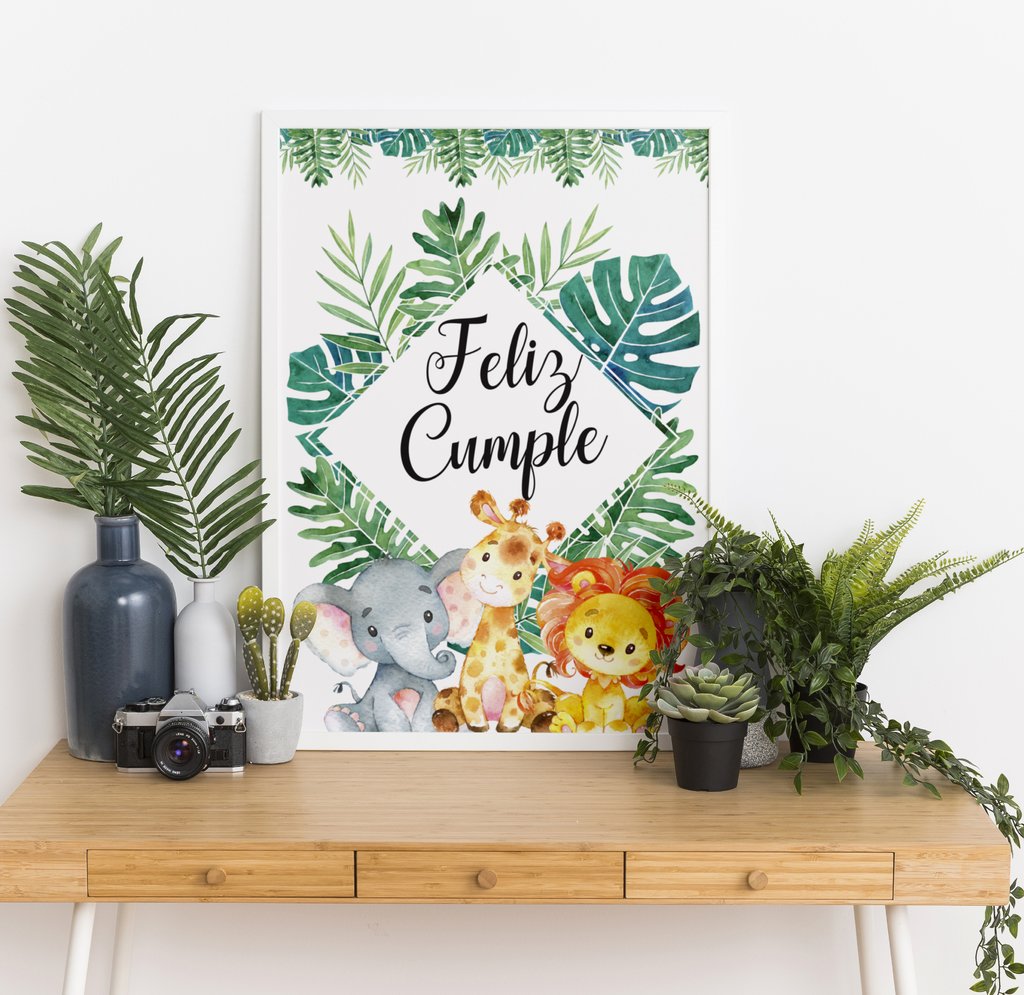 Cartel de Bienvenida Baby Selva Imprimible