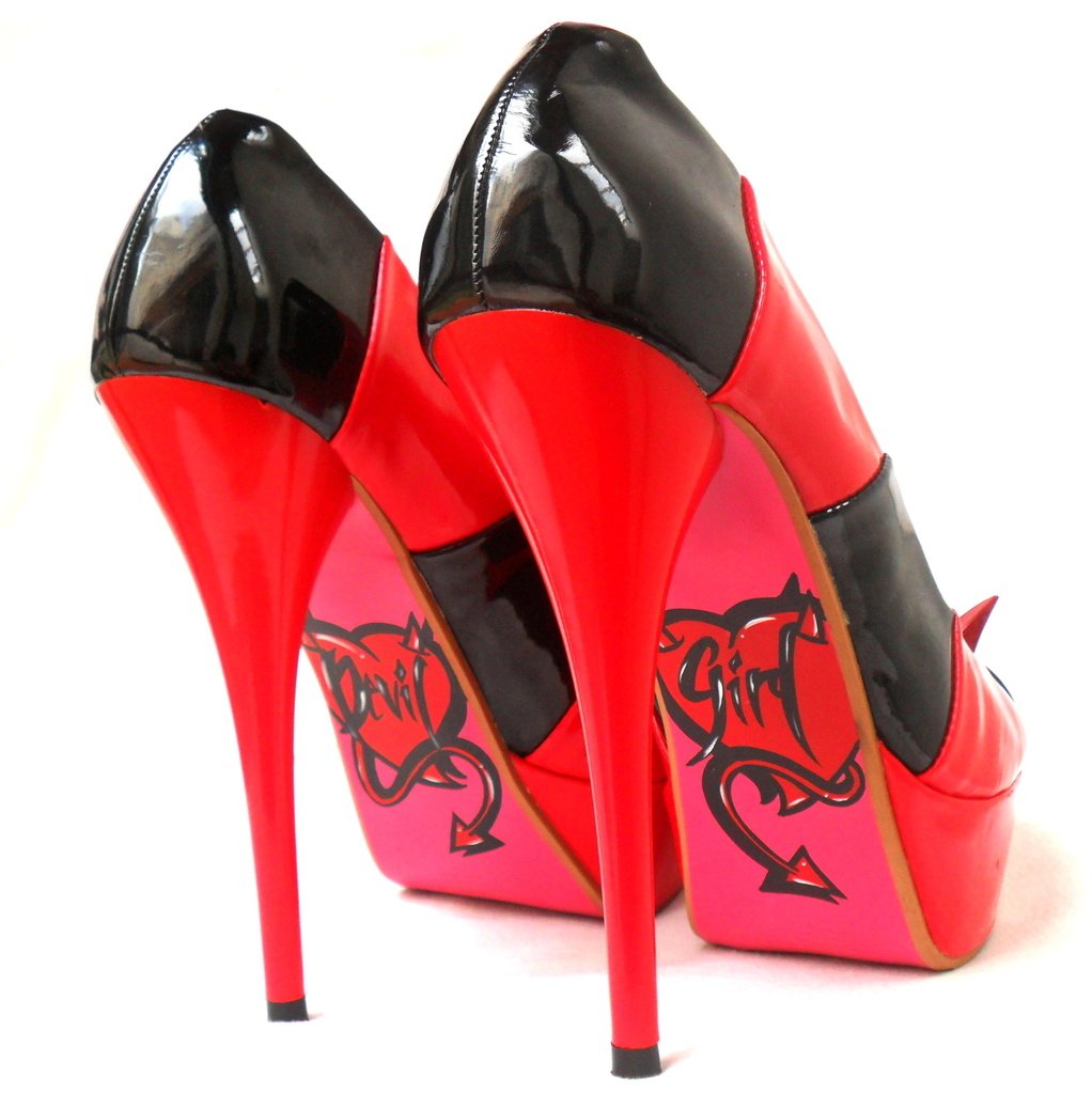 Devil Girl Red & Black Stilettos