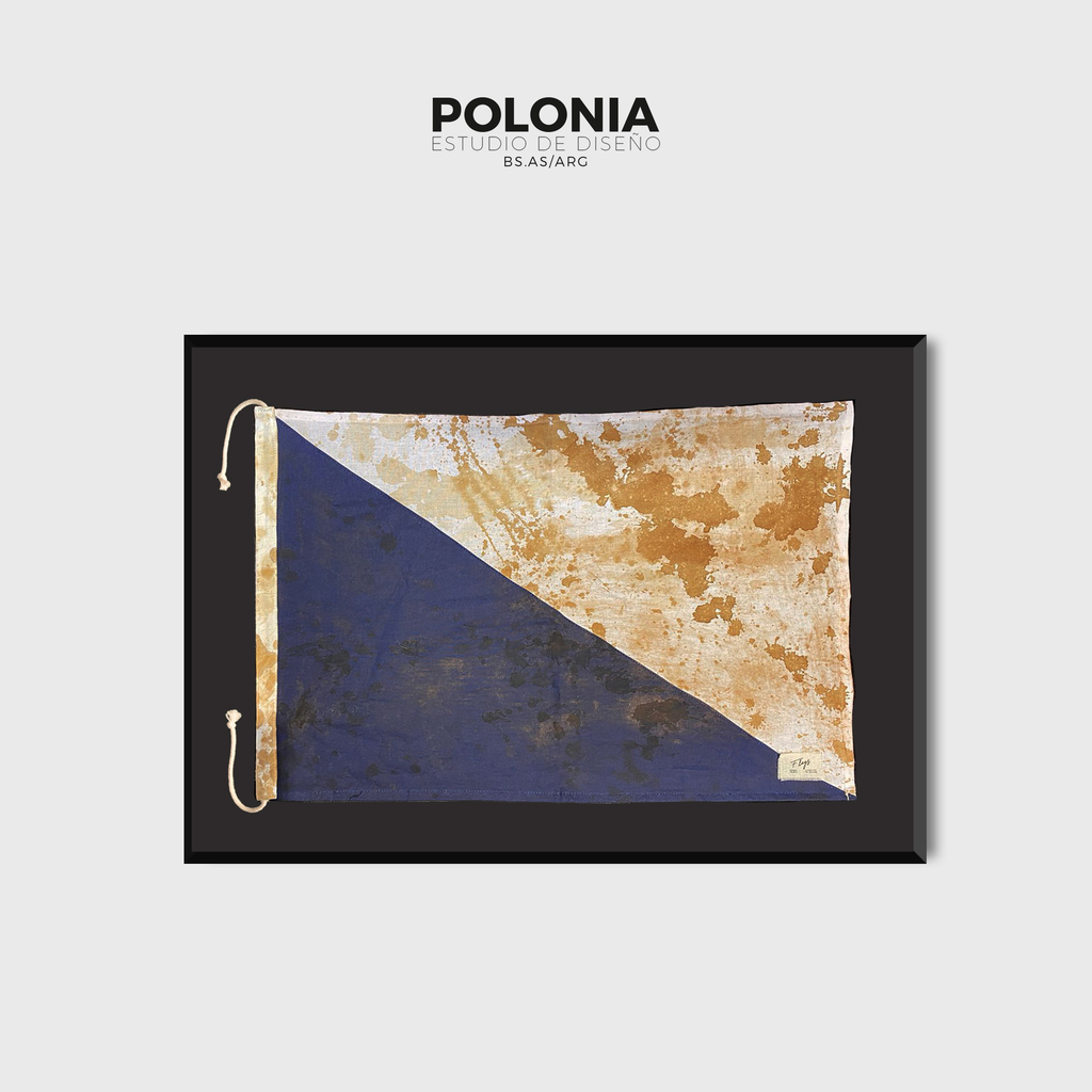 Cuadro bandera cruzada azul y blanco