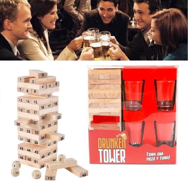 Juego Jenga + 4 vasos shot - Comprar en My Mix