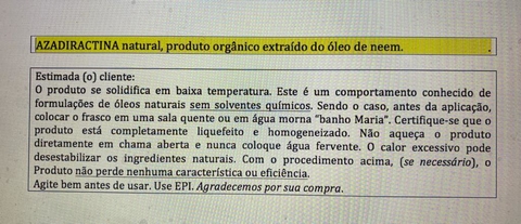 Fitoneem 1L - inseticida e fungicida natural, orgânico certificado