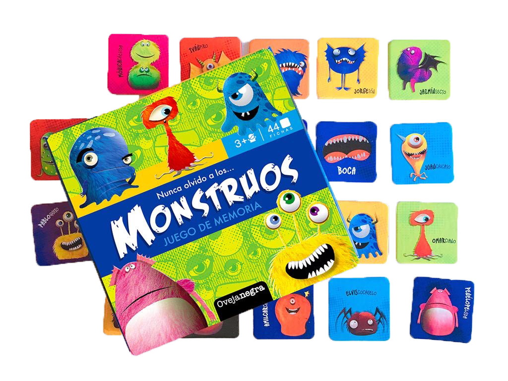 Juego De Memoria Memo Didactico Infantil 44 Piezas Monstruos