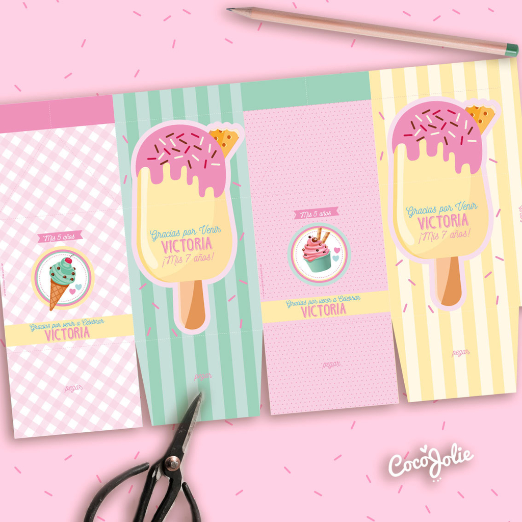 Kit Imprimible Heladitos Verano