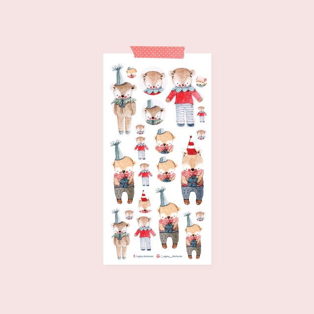 Stickers Osito - Comprar en Rëgina Ilustración