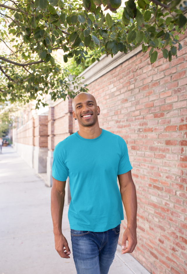 Camiseta Tradicional Azul Turquesa - Nova Camiseta