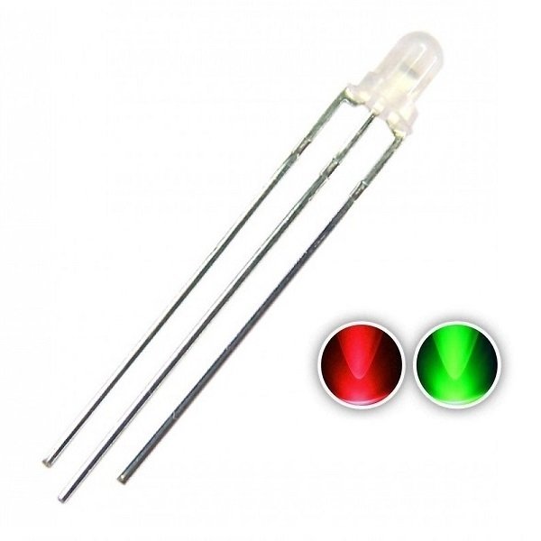 LED 3mm Bicolor Leitoso 3T Catodo