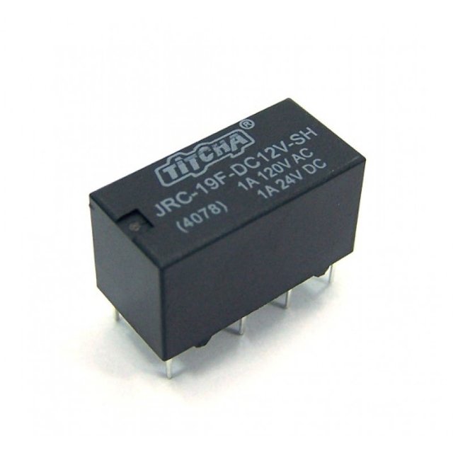 JRC-19F – Relé 12VDC 1A 8 Terminais