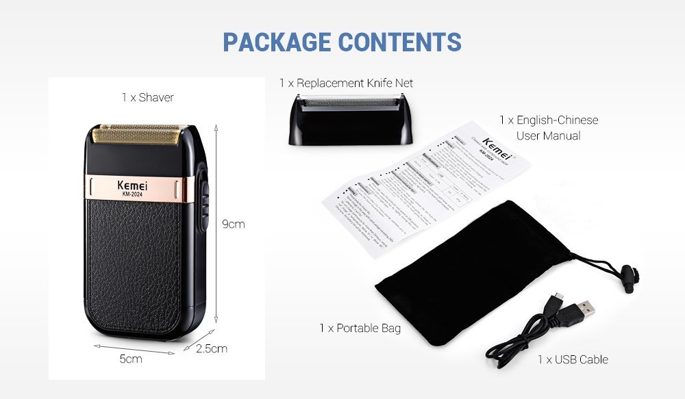 CABEZAL DE REPUESTO PARA AFEITADORA SHAVER INALAMBRICA RECARGABLE MARCA KEMEI MODELO KM-2024