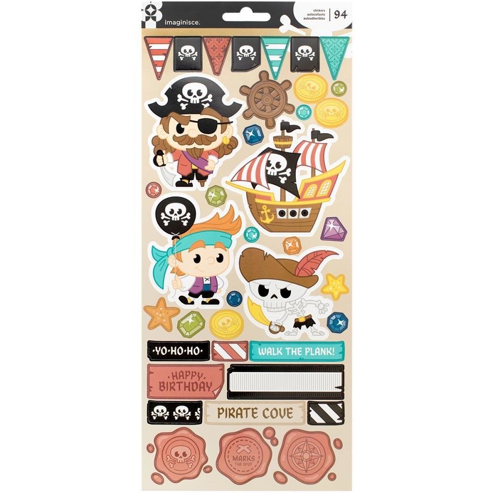 Stickers piratas 30x15cm x 2 laminas