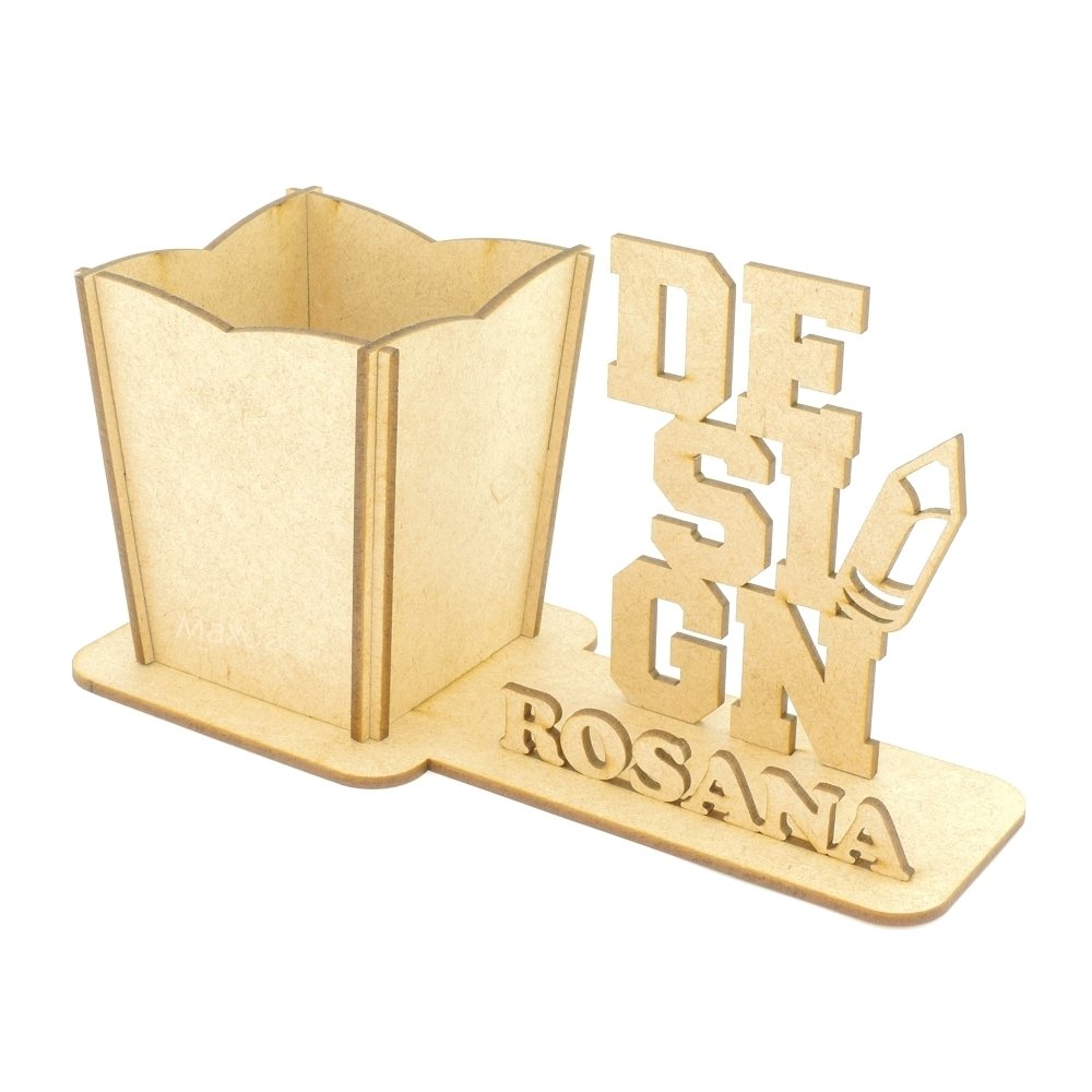 10 Porta Lápis Com Display e Nome Personalizado Mdf - Design