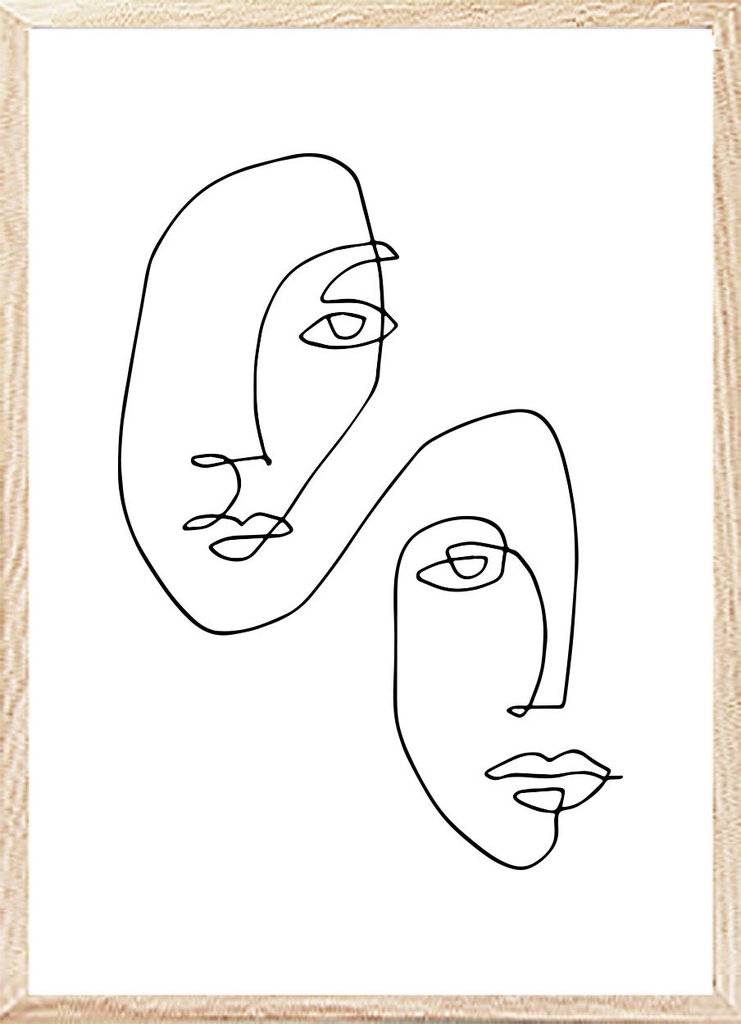 (925) CARAS Line Art - Comprar en EMOTY Wall Deco