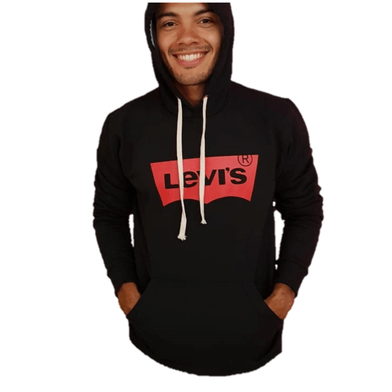 Venta > buzo negro con capucha hombre > en stock