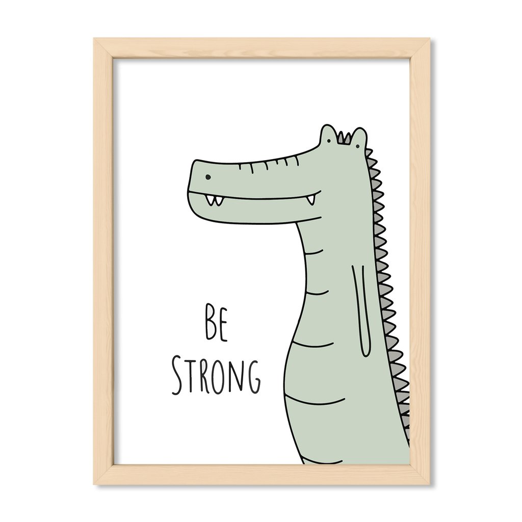Cuadro Infantil Bebes Kid Be Strong Alligator