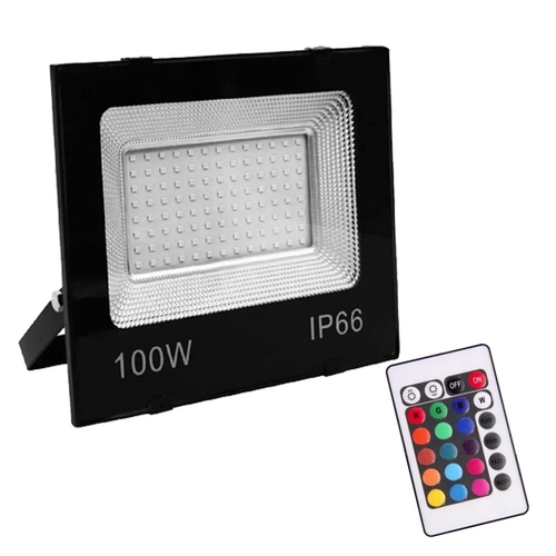 Refletor de Led 100W RGB com controle