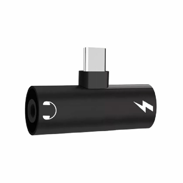 Adaptador 2 em 1 MXT USB TIPO C Macho P/ P2 Fone Preto - AC2645