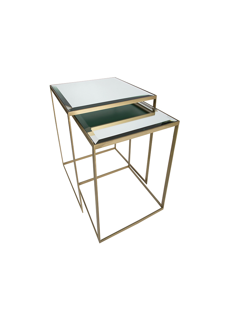 Set de Mesas Laterales Mateo Espejo Biselado