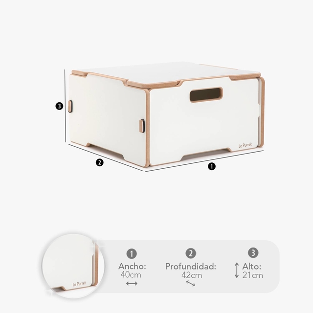 Caja de guardado cajonera de madera