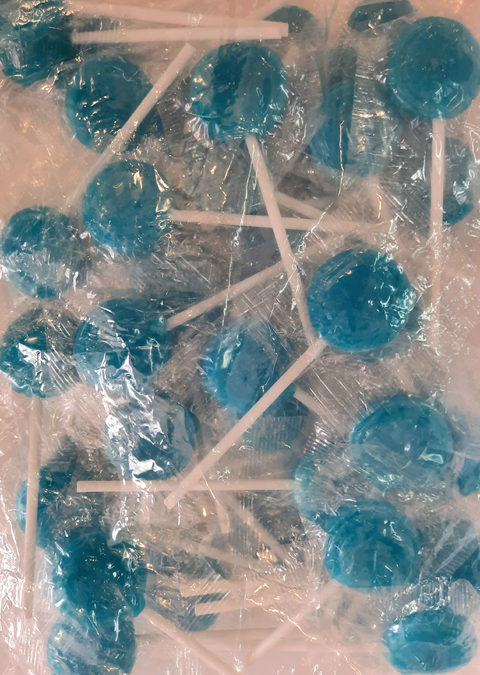 CHUPETINES TOPOLIN COLOR VERDE CLARO EN BOLSA DE 50 UNIDADES