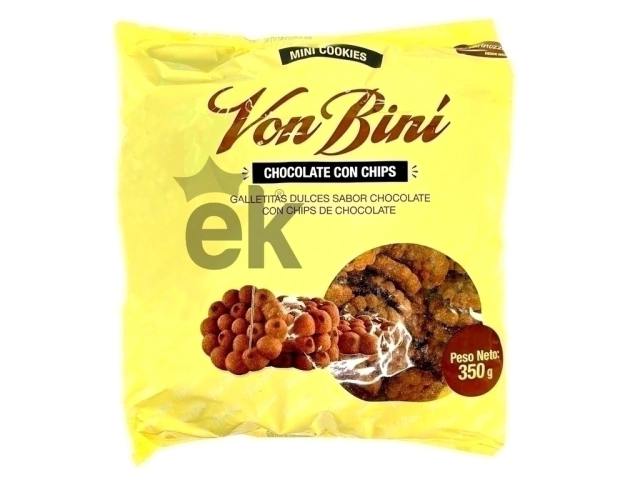 Mini cookies de chocolate con chips 350g "Von Bini"