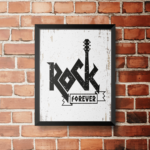 PLACA ROCK FOREVER - Comprar em Art Print Decorações
