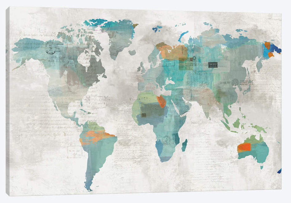 Pôster Mapa Mundi - Blue Map