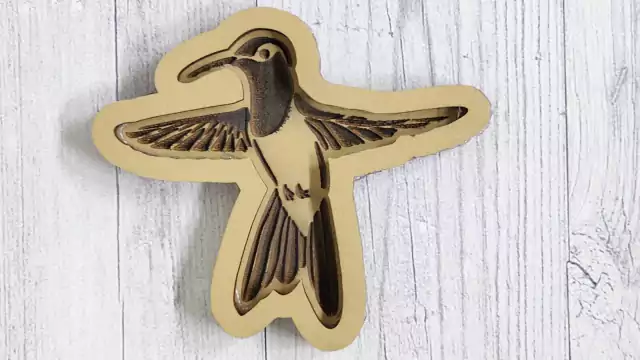Molde Colibri 1, 10 x 9 cm - Arte Laser Urquiza