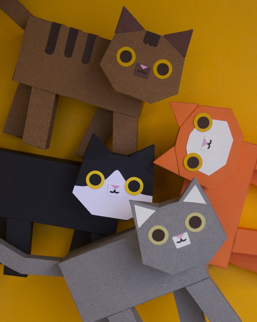 Gatito para armar - Plantilla digital - guardabosques