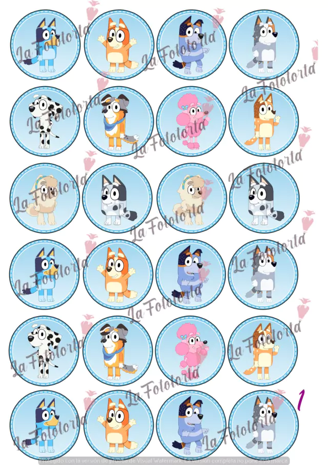 Transfer Bluey Oreo - Comprar en La Fototorta