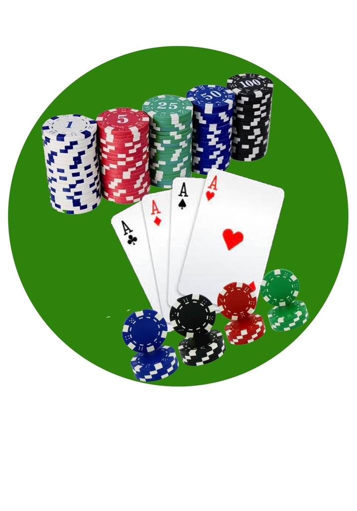 Lámina comestible para torta ruleta, pocker