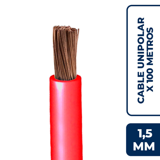 CABLE UNIPOLAR 1X1.5MM ROJO X 100 METROS - FB