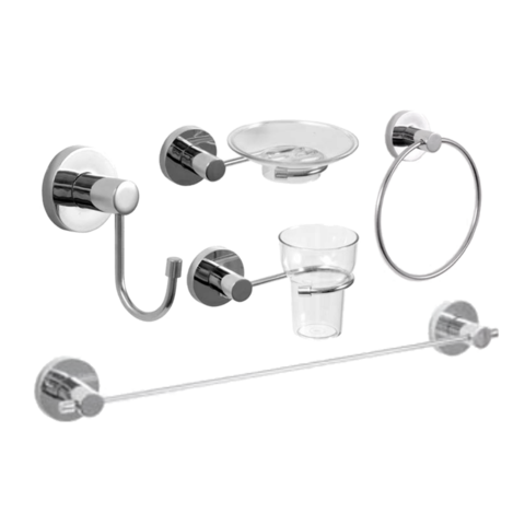 SET ACCESORIOS DE BAÑO JACKIE DELTA 8 PIEZAS