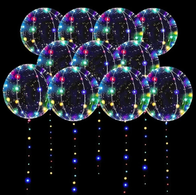 GLOBO BURBUJA CON LUCES LED MULTICOLOR + PILAS