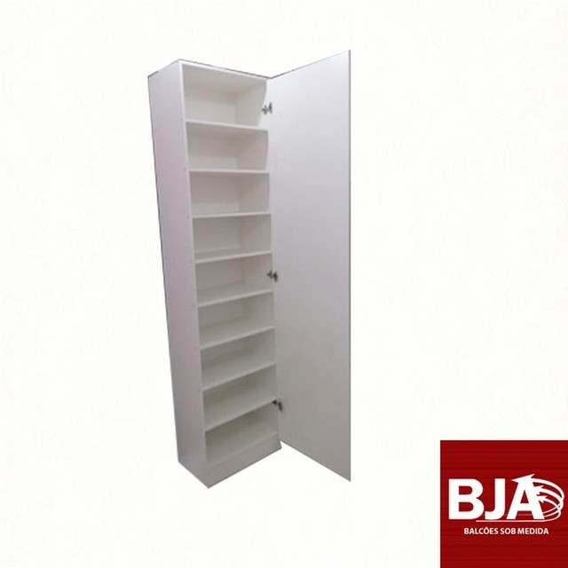 Sapateira em MDF branco c/ porta - Ref 158585