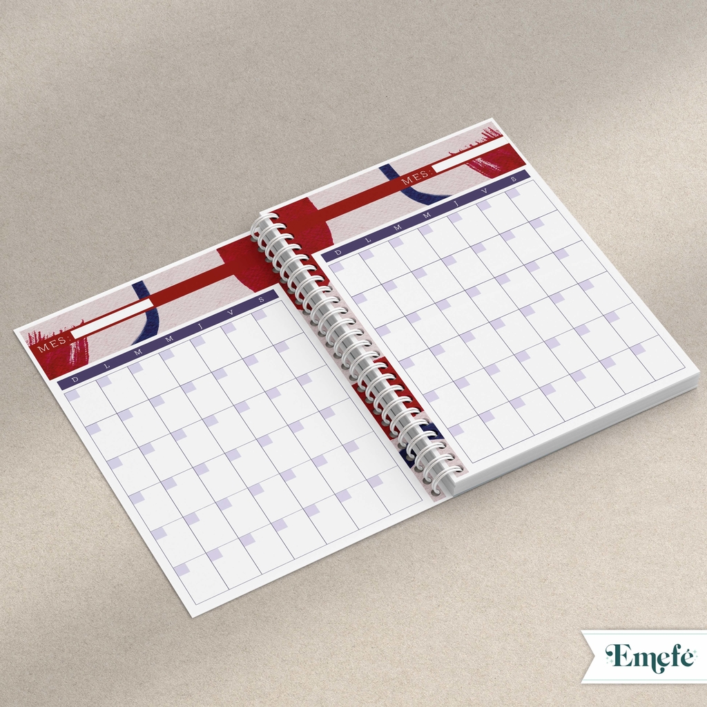 INTERIOR PLANNER PERPETUO - PINCELADA ROJA A5