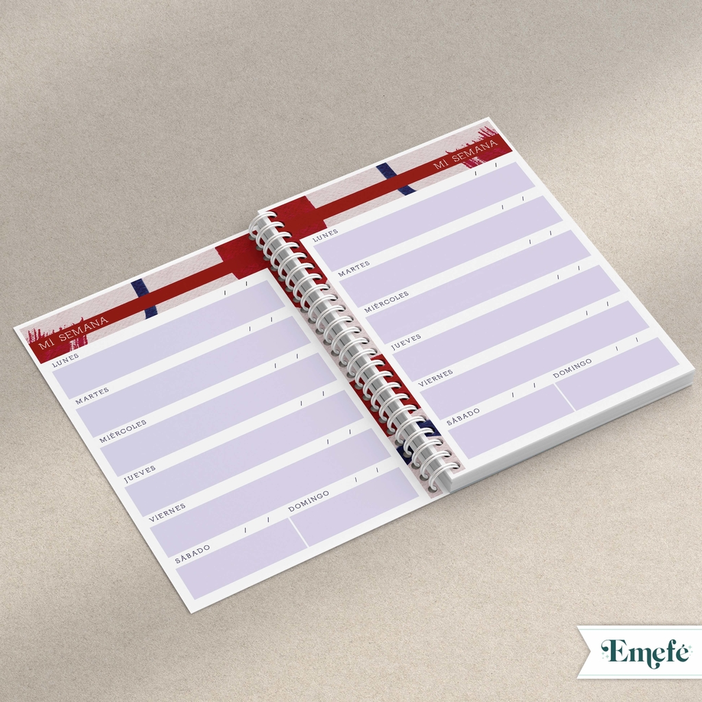 INTERIOR PLANNER PERPETUO - PINCELADA ROJA A5